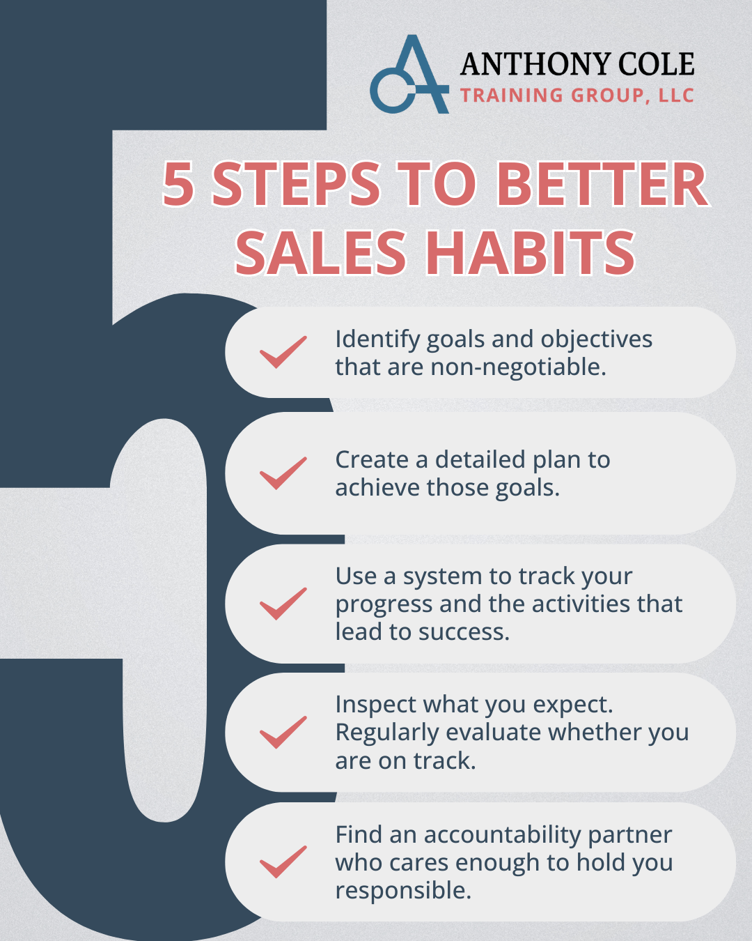5 Steps to Better Sales Habits - Anthony Cole Training