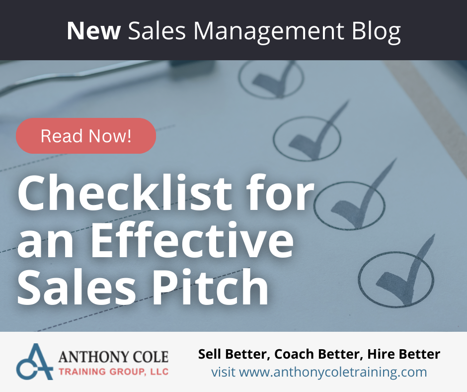 Checklist for an Effective Sales Pitch