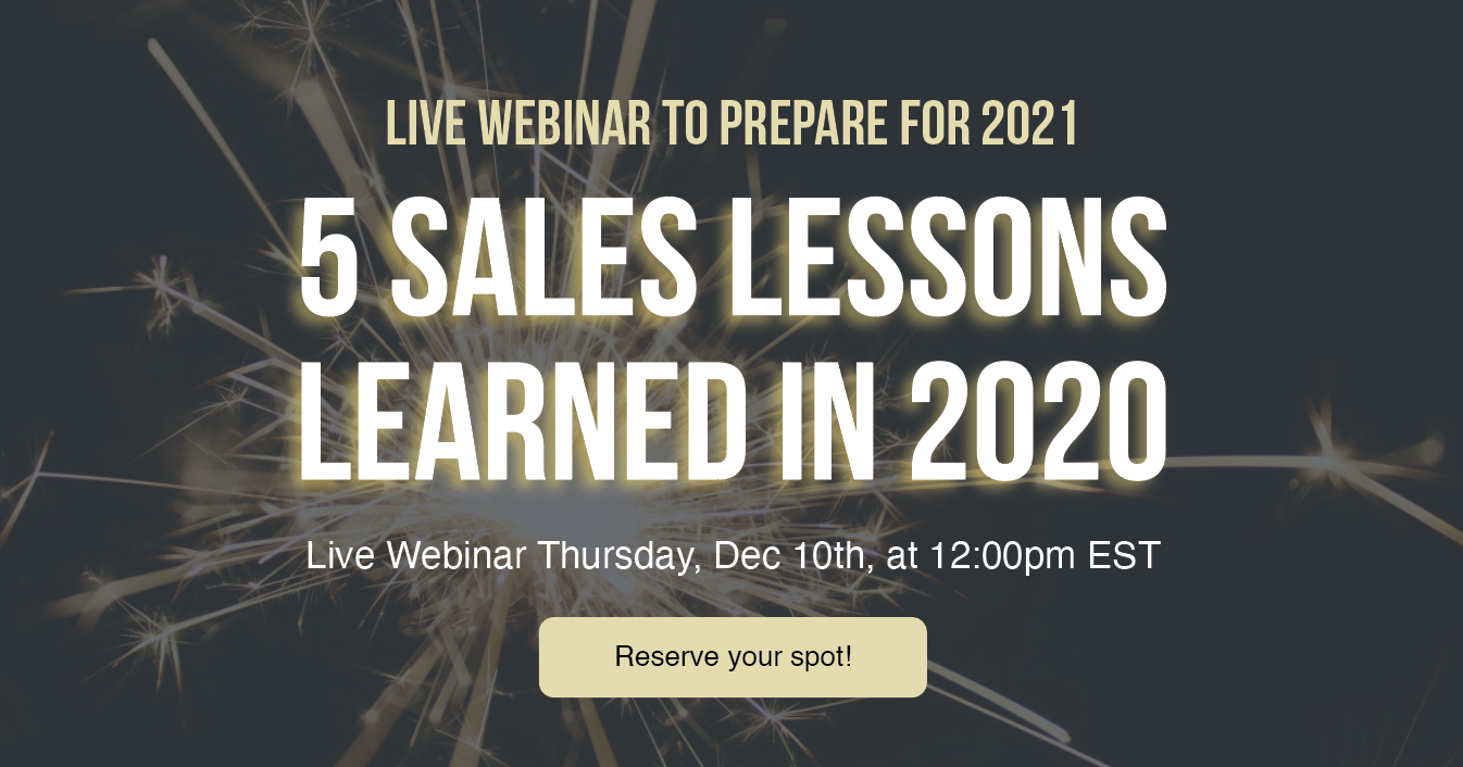 5 Sales Lessons Learned in 2020 Webinar
